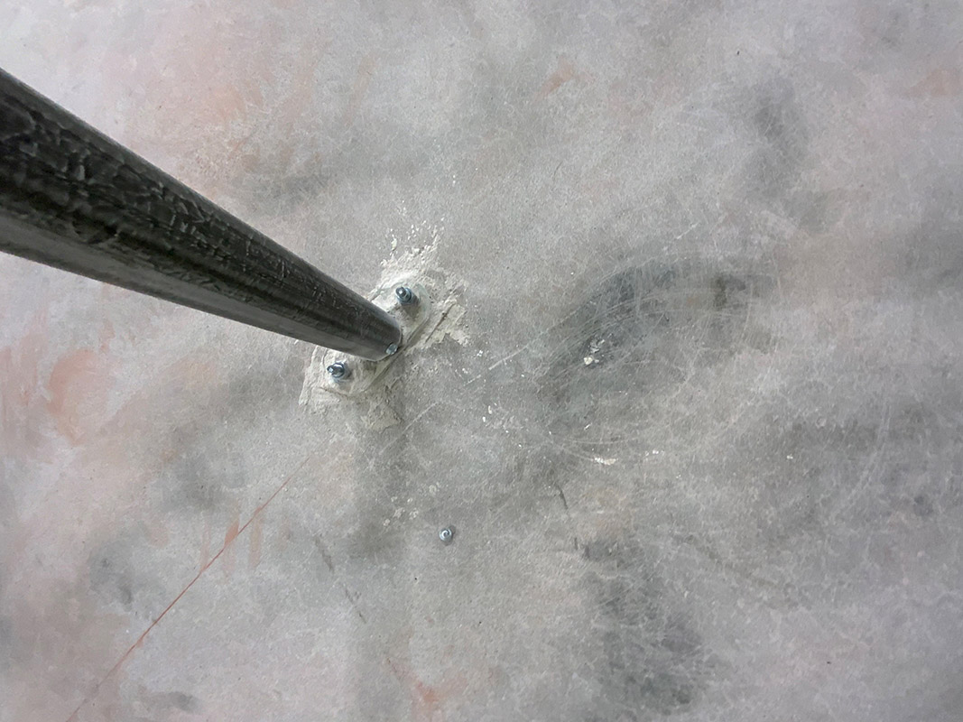 Railex System 200 uprights are anchored into any flooring surface.